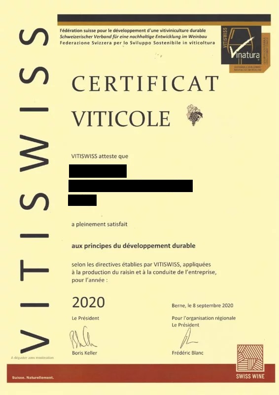 Le certificat VITISWISS, c’est quoi? – VITIplus