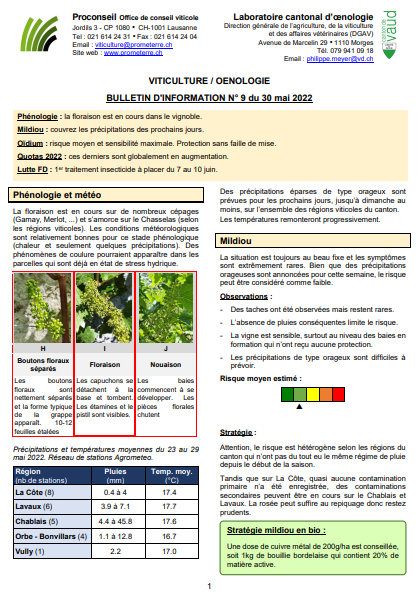 Protection phytosanitaire – VITIplus